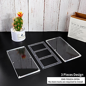 Auveach 1 Pack 35PT Acrylic TCG Triple Cards Frames, One-Touch-Open, Card Display, Clear Card Stands, Transparent Card Stands (Triple 1 Pack, 20mm)