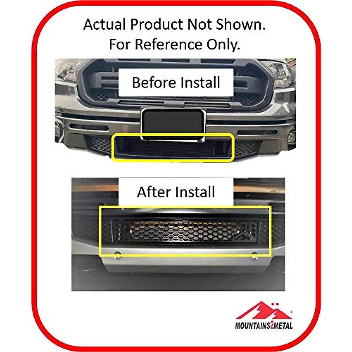 Mountains2Metal “Honeycomb” Edition Powder Coated Black Bumper Grille Insert Fits 2019+ Ford Ranger M2M #200-10-1