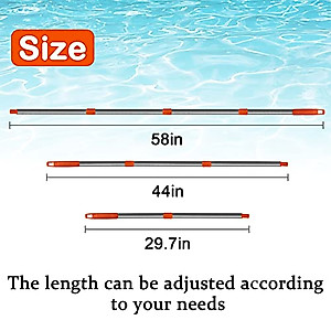 cosbur Spin Mop Handle Replacement, 4-Section Mop Handle Replacement for Spin Mop, Stainless Steel Mop Pole Handle for Commercial Mop and Mop Refills, Cleaning Tools Accessories(Orange)