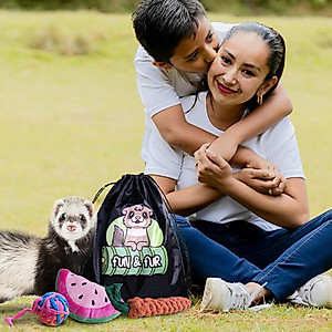 Ferret Toys 9 Pack & Ferret cage Accessories and Travel Pouch - Ferret Accessories, Ferret Tunnel, Ferret Ball - Ferret Bed, Ferret Stuff - Ferret Gifts for Ferret Lovers - Ferret chew Toys & Squeaky