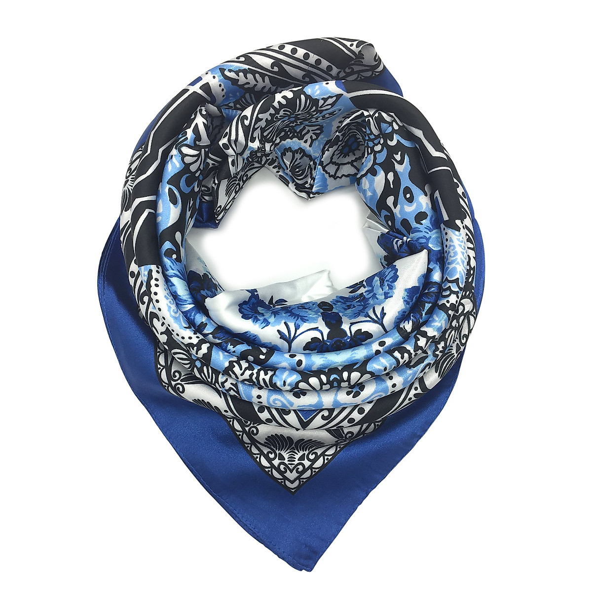 YOUR SMILE Silk Like Scarf Women's Fashion Pattern Large Square Satin Headscarf Head Dress (206)