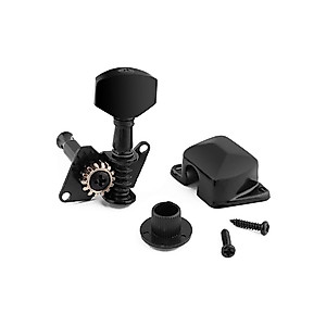 Holmer Guitar String Tuning Pegs Semiclosed Machine Heads Tuners Tuning Keys 3 Left 3 Right for Acoustic Guitar or Electric Guitar Black.