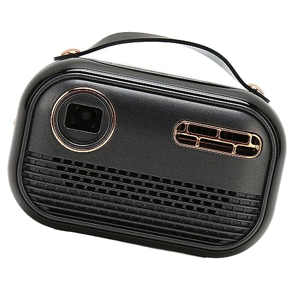 Video Projector, 3D Image 5G WIFI 4K Support Mini Projector for Outdoor for Car (Black)