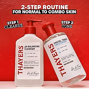 THAYERS Alcohol-Free, Hydrating, Unscented Witch Hazel Facial Toner with Aloe Vera Formula, Vegan, Dermatologist Tested and Recommended, 12 Oz (Packaging May Vary)
