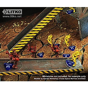LITKO Combat Token Set | Compatible with Warhammer: Kill Team | 50 Pack (Translucent Blue)