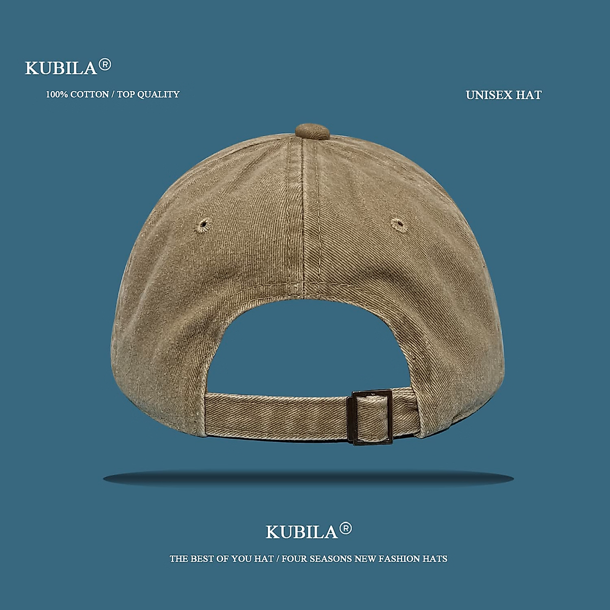 KUBILA Life is Better with Chickens Baseball Cap,Vintage Washed Cotton Denim Adjustable Low Profile Dad Hat for Men and Women Khaki