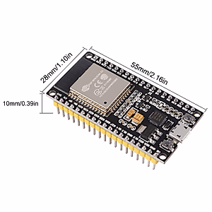 5PCS ESP32 38Pin Development Board ESP-32S Microcontroller Processor Integrated 2-in-1 Microcontroller ESP-WROOM-32 Chip CP2102 WiFi NodeMCU-32S ESP-WROOM-32 Compatible with Arduino IDE