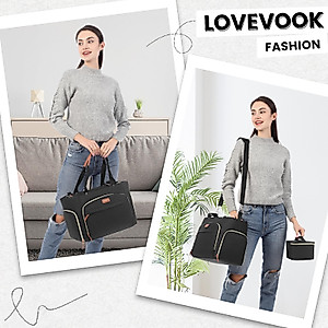 LOVEVOOK Breast Pump Bag, Diaper Bag Tote 3Pcs Set, Work Bag for Breastfeeding Mom with 15" Laptop Pocket, Cooler Bag & Changing Pad Fit Most Breast Pumps like Spectra S1/S2, Medela, Rainyb, Elvie