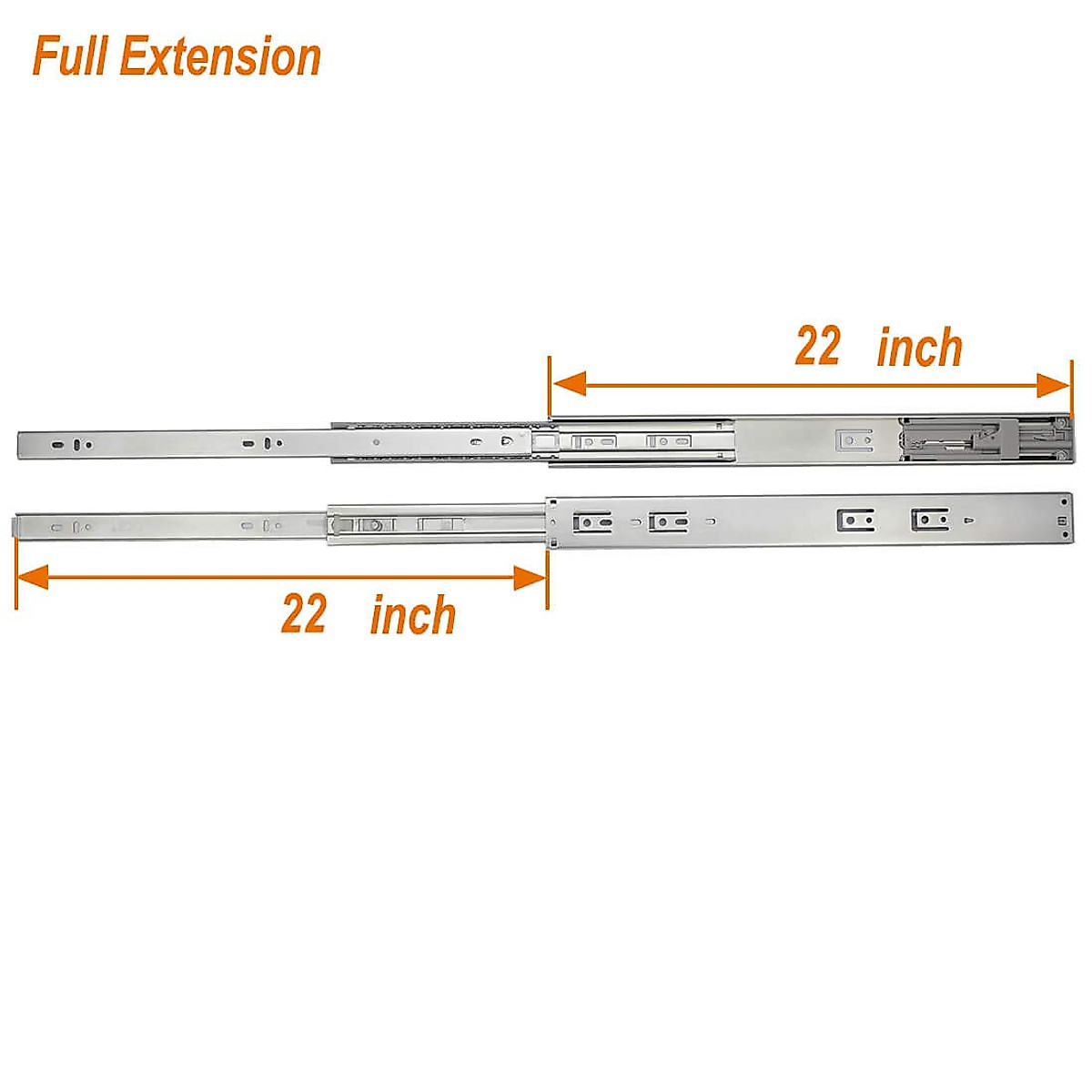 OCG Soft Close Drawer Slides 22 Inch (5 Pairs), Full Extension Ball Bearing Side Mount Drawer Slides for Cabinets with Face Frame, with Rear Mounting Brackets