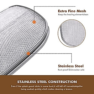Stainless Steel Splatter Shield for Ninja Foodi AG301, Air Fryer Accessories for Ninja Foodi 5-in-1 Indoor Grill, Replacement Parts Splatter Screen for Ninja Foodi AG300, AG300C,AG301C, AG302, AG400