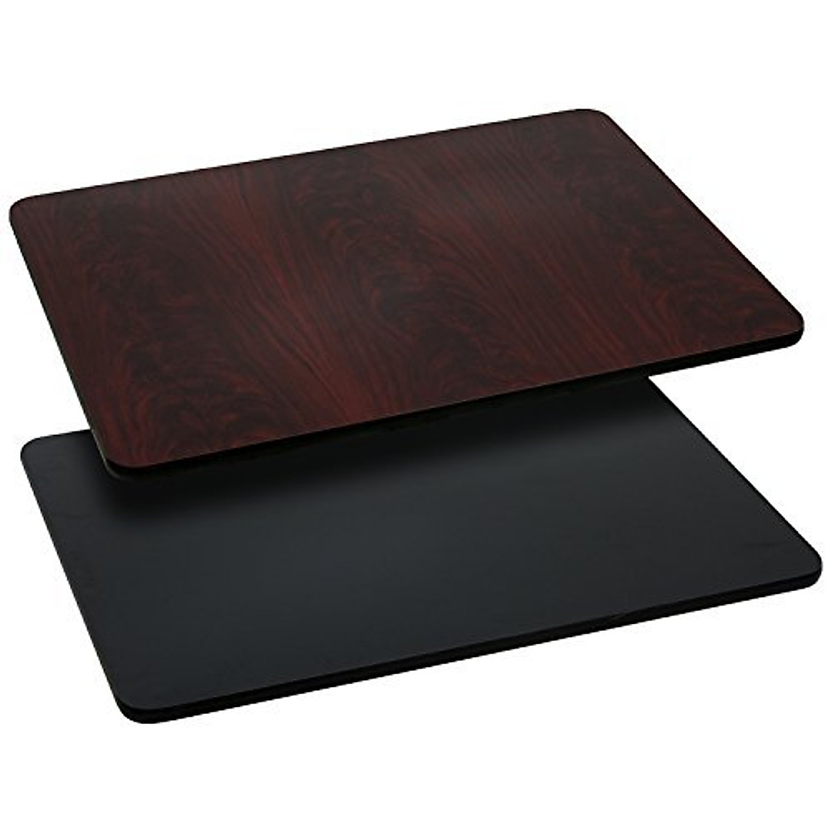 Flash Furniture Glenbrook 3 Pack 24'' x 30'' Rectangular Table Top with Black or Mahogany Reversible Laminate Top