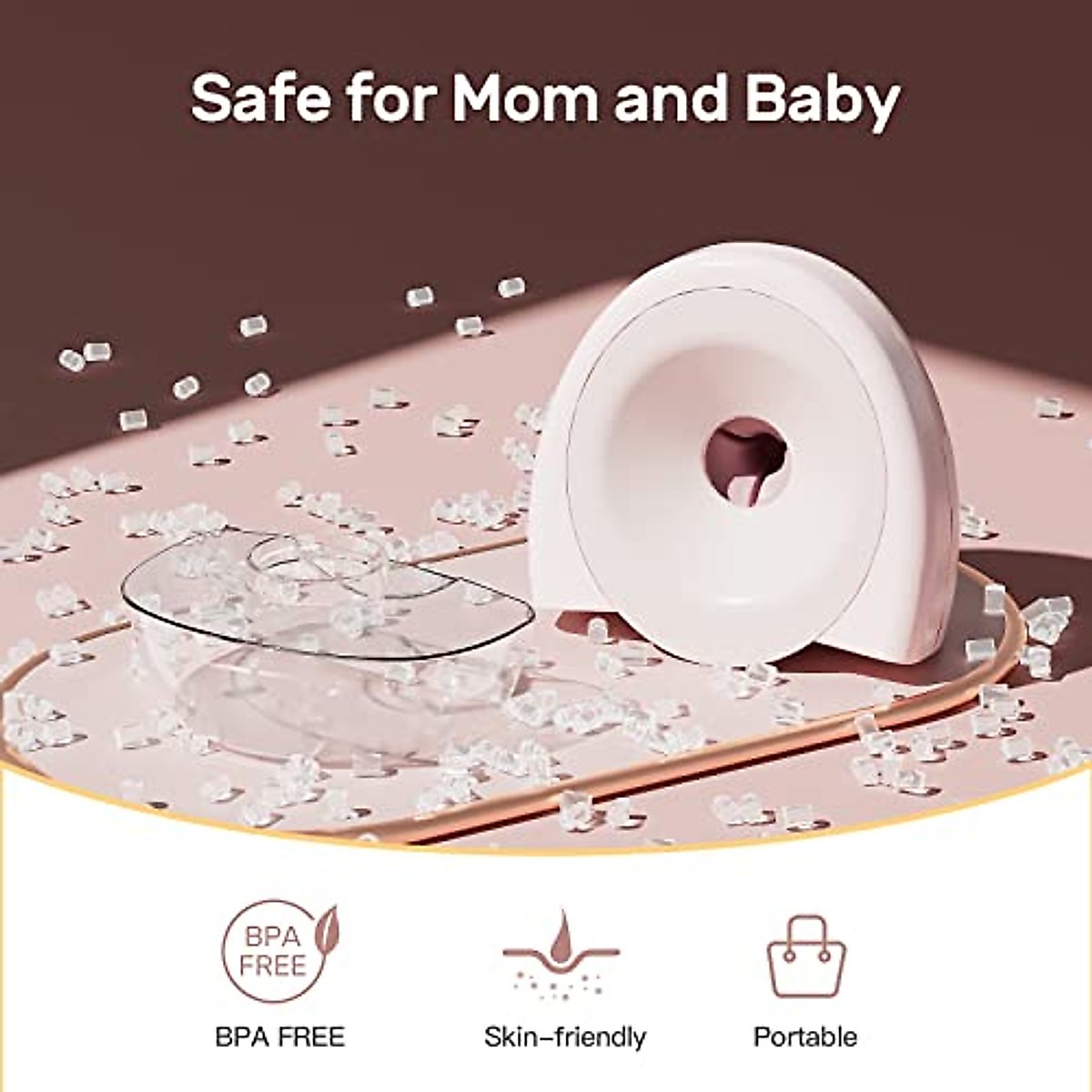 NCVI Wearable Breast Pump, Breast Pump Hands Free, Double Electric Breast Pump, Portable Breast Pump with 3 Modes & 9 Levels, Wireless Breast Pump, LCD Display, Rechargeable, 21/24mm Flanges, 1 Pack