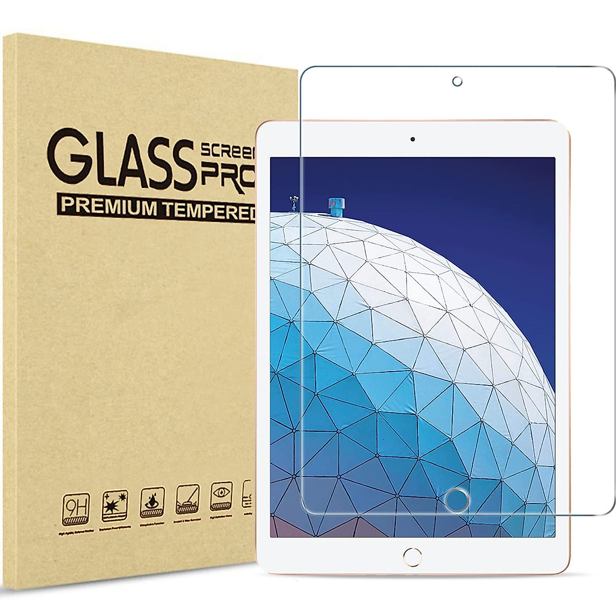 ProCase 1 Pack for 10.5" iPad Air 3rd 2019 / iPad Pro 2017 Screen Protector, Tempered Glass Film Guard for iPad 10.5 Air 3 / iPad Pro 10.5 2017