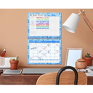 2025 Monthly Desktop/Wall Calendar/Planner - Habit Tracker - Daily, Weekly & Monthly Goal Motivational Habit Tracking Journal Inspirational - (Edition #019)