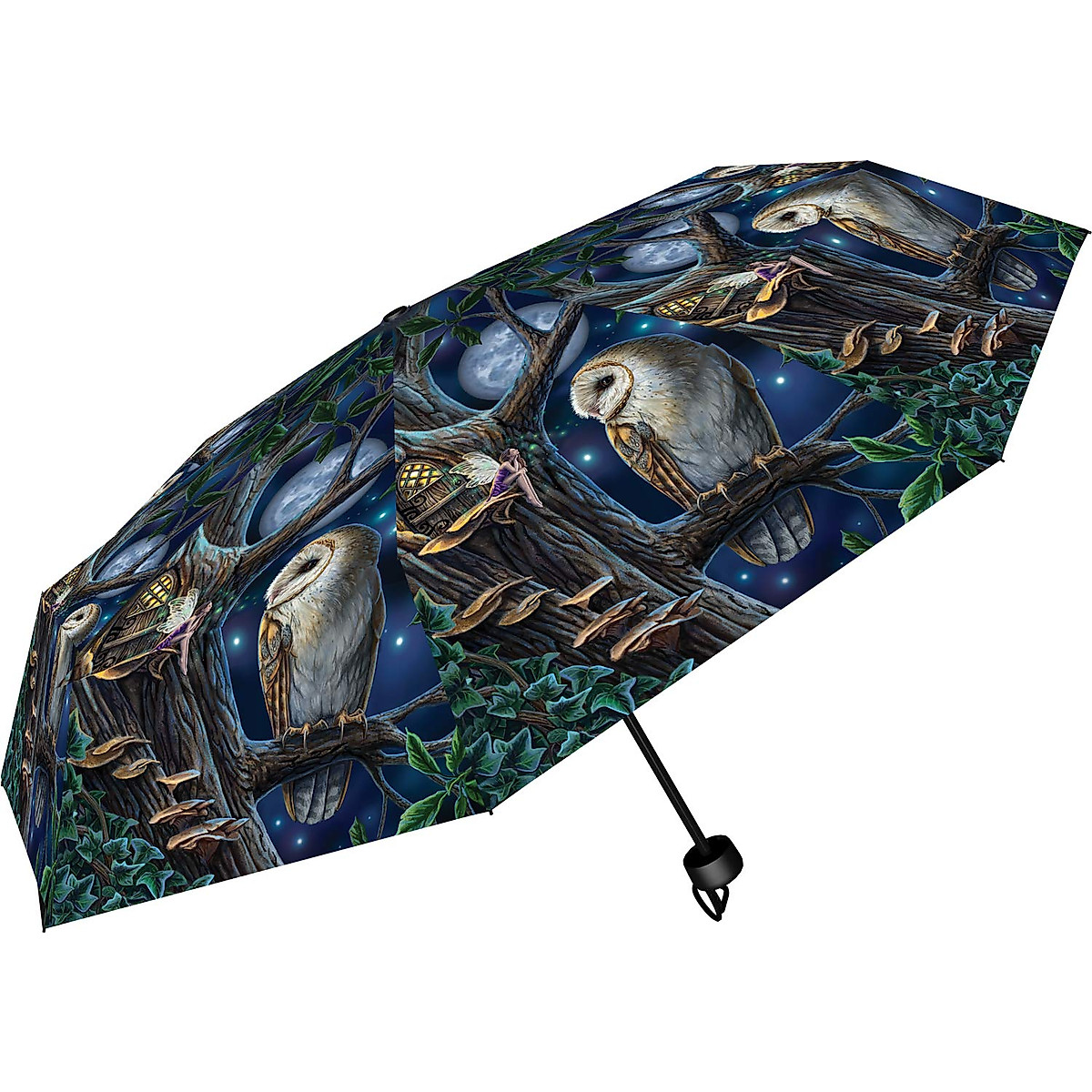 Nemesis Now Lisa Parker Fairy and Owl Umbrella, us:one Size, Blue