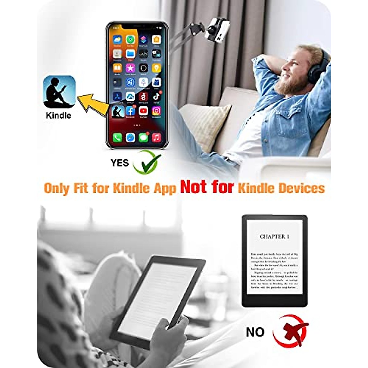 TikTok Remote Control Kindle App Page Turner, Bluetooth Camera Video Recording Remote, TIK Tok Scrolling Ring for iPhone, iPad, iOS, Android - Black