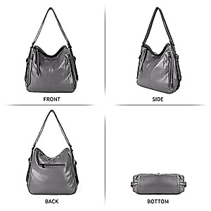 Convertible Backpack Purse For Women Handbag Hobo Tote Satchel Shoulder Bag - Smooth Dark Purple