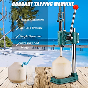 YHWD Coconut Opener Tool Thick Metal Base, Fruit Opener Hand Press Driller Opener, Manual Coconut Hole Opening Machine Kitchen Tools for Young/Tender Coconut Fruit Shop Home Use