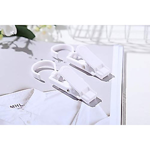 Super Strong Plastic Family Travel Rotating Hanging Laundry Hook, Clothespin, hat Clip-4.3 inches (White) 10PCS