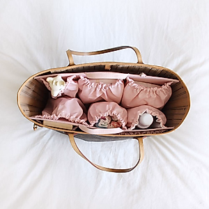 ToteSavvy Original 11-Pocket Diaper Bag Organizer Insert 14" x 10" (Original, Blush)