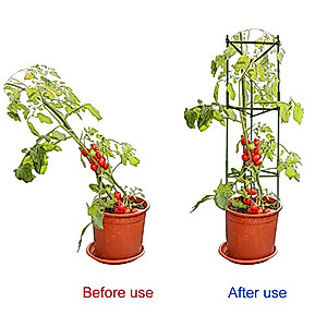V VONTOX Garden Plant Cage Support Tomato Cage for Vertical Climbing Plants, Vegetables Cages, 3 Pack, Include Garden Ties and Nylon Cable Ties