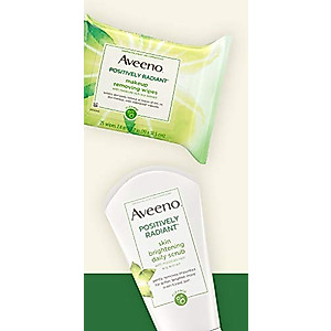 Aveeno Positively Radiant Skin Brightening Exfoliating Daily Facial Scrub, Moisture-Rich Soy Extract, Oil- & Soap-Free Tone-Evening Face Cleanser, Hypoallergenic & Non-Comedogenic, 5 oz