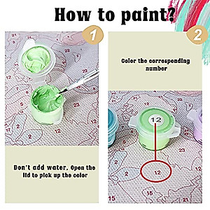 Hlison Paint by Numbers, Paint by Number for Adults, DIY Easy Paint by Numbers for Beginner Kids, Acrylic Painting by Numbers Great for Wall Home Decor Gift 16x20 Inch