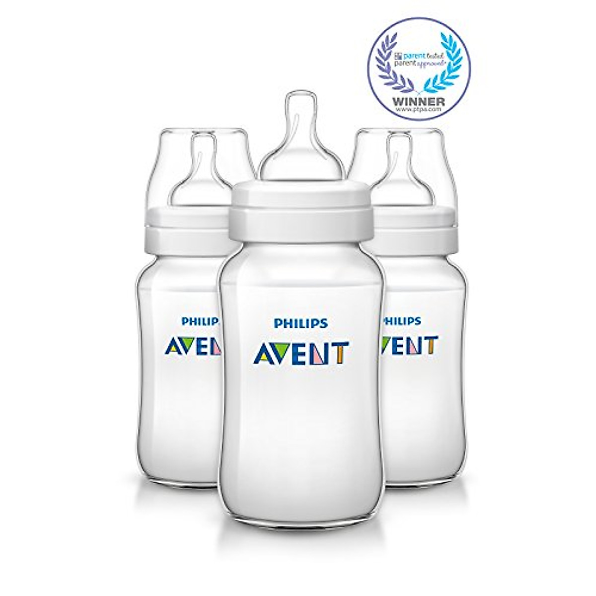 Philips Avent Anti-colic Baby Bottles Clear, 11oz, 3 Piece