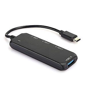 USB C Hub 4-Port Splitter Expansion Cable Adapter Compatible with USB 2.0/1.2/1.0 Supports commonly Used USB Devices Such as Mouse and Keyboard, USB Fan