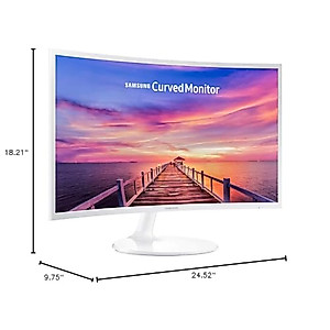 Samsung 2020 LC27F391FHNXZA 27 Inch FHD (1920 x 1080) Curved LED Monitor, HDMI, VGA, AMD Radeon FreeSync, White + NexiGo 4K HDMI Cable Bundle