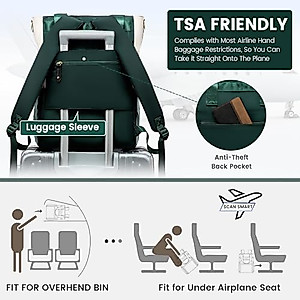 LOVEVOOK Work Backpack for Women, 15.6 Inch Anti Theft Backpack with Luggage Strap, Large Capacity Backpack, Waterproof Laptop Backpack for College, Travel, Commuter