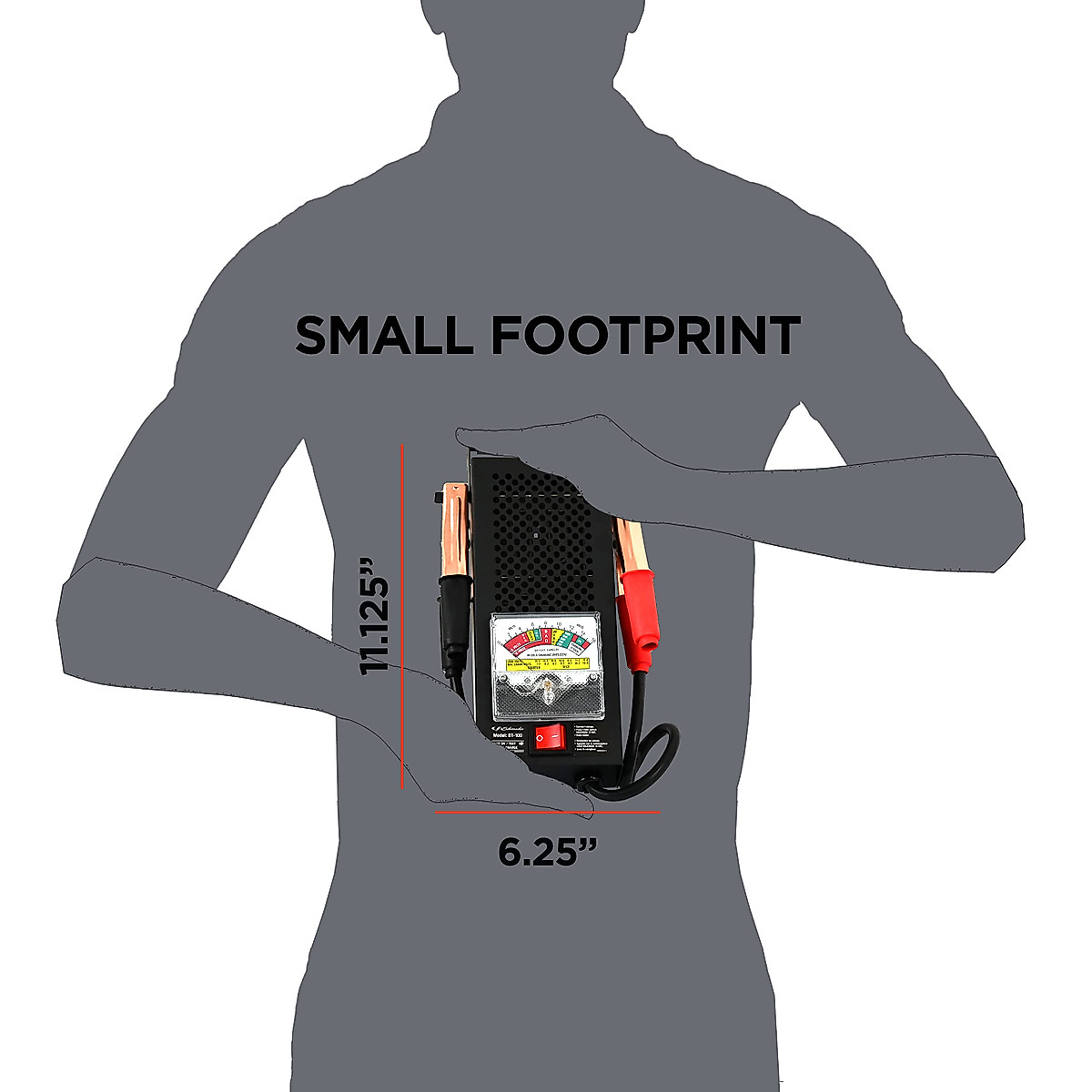 Schumacher BT-100 Battery Load Tester and Voltmeter - 100 Amp, Black