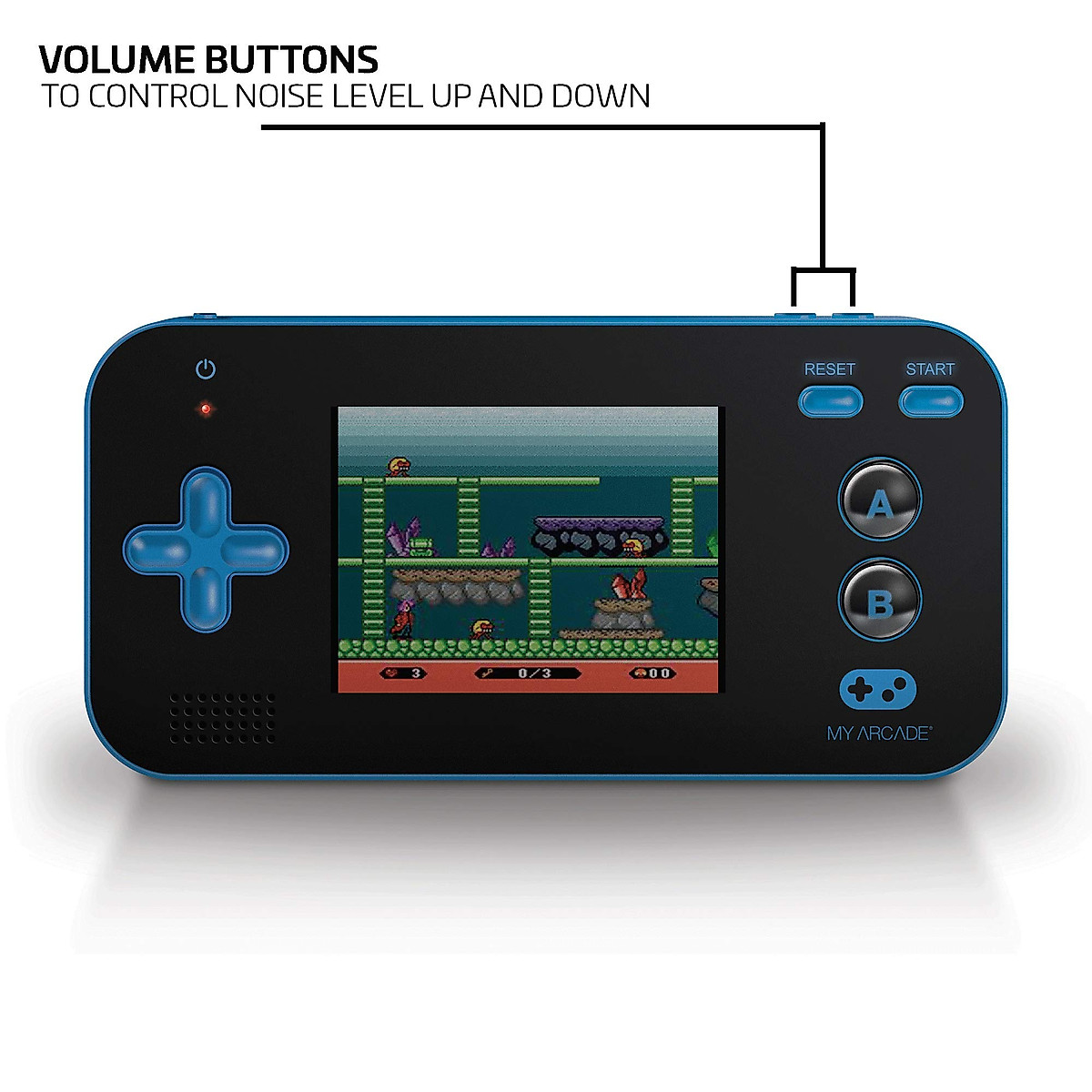 My Arcade Gamer V Portable - Handheld Gaming System - 220 Retro Style Games - Lightweight Compact Size - Battery Powered - Full Color Display - Volume Buttons - Blue