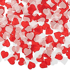 Whaline 6000 Pieces Valentine's Day Paper Confetti Red Heart Tissue Confetti Party Table Decorations for Balloon, Wedding, Holiday, Birthday