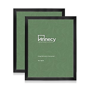 Annecy 11x14 Picture Frame Black（2 Pack）, 11 x 14 Picture Frame for Wall Decoration, Classic Black Minimalist Style Suitable for Decorating Houses, Offices, Hotels