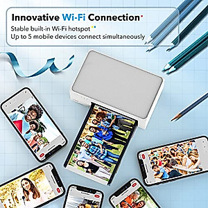 Liene 4x6'' Photo Printer Bundle (100 pcs +3 Ink Cartridges), Wi-Fi Picture Printer, Photo Printer for iPhone, Android, Smartphone, Computer, Dye-Sublimation, Portable Photo Printer for Home Use