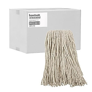 Boardwalk BWK216CCT 16 oz. Cotton Premium Cut-End Wet Mop Heads - White (12/Carton)