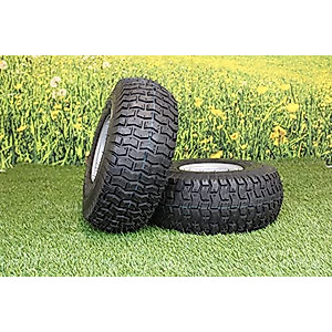 (Set of 2) 15x6.00-6 Husqvarna/Poulan Tire Wheel Assy .75" Bearing (Because we supply a precision ball bearing the shaft must be clean and straight for them to fit properly)