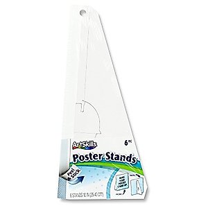 ArtSkills PA-1262 10" Easel Back Peel and Stick Poster & Project Stands, 6 Count, 6 Pack- 10 Inch, White