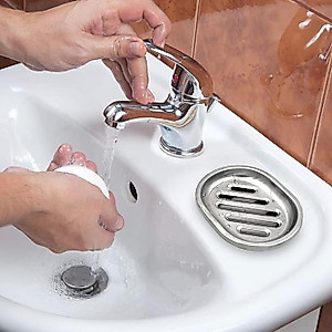 Chandler Soap Dish | Pack of 2 | Stainless Steel Soap Holder - Anti Rust, Sponge Holder for Kitchen Sink - Soap Saver (Heavy 4.6, L 5" W 4" D 0.8")