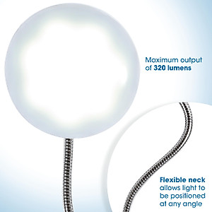 OttLite LED Cone Clip Lamp | Task Lamp, Desk Lamp | Sturdy Clip, Flexible Neck | Great for Home, Office, Work Space, Dorm