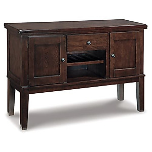Signature Design by Ashley Haddigan New Traditional Dining Room Buffet with Wine Rack, Dark Brown