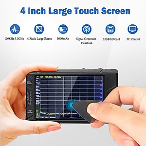 Upgraded TinySA Ultra Spectrum Analyzer, GOOZEEZOO 4inch 100kHz-5.3GHz Frequency Analyzer 2-in-1 100kHz to 800MHz MF/HF/VHF UHF Input 3000mAh Battery & 32GB SD Card V0.4.5.1
