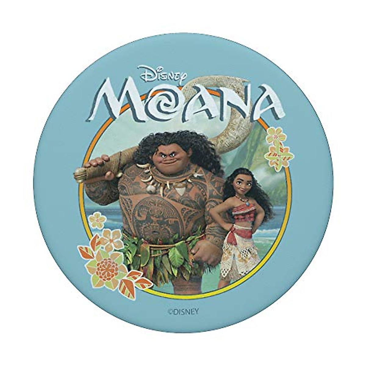 Disney Moana Maui And Moana Circle Portrait PopSockets PopGrip: Swappable Grip for Phones & Tablets