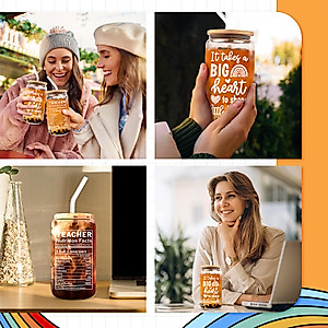 HEXMOZ Teacher Appreciation Gifts - Teacher Gifts for Women, Teacher Day Gifts, Thank You, Funny Birthday Gift Ideas - 1st, First Day, End of Year, Back To School Present - 16oz Teacher Glass Cup