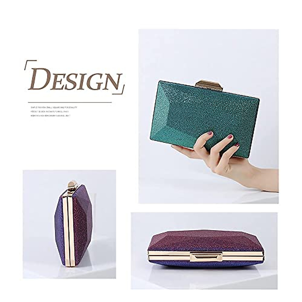 Svtose Glitter Clutch Purses for Women, Women's Evening Handbags (purple)