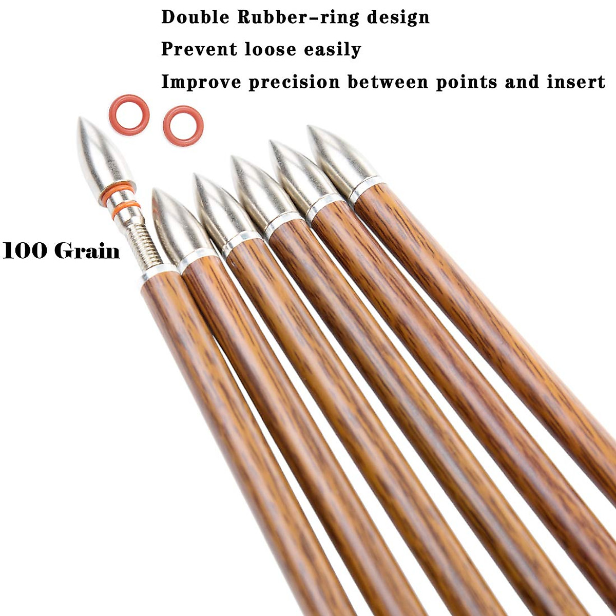 Pinals Traditional Archery Hunting Arrows 400 500 600 Spine Turkey Feather 30 32 Inch Carbon Shafts for Recurve Longbow Compound Bows Targets 12PCS 400
