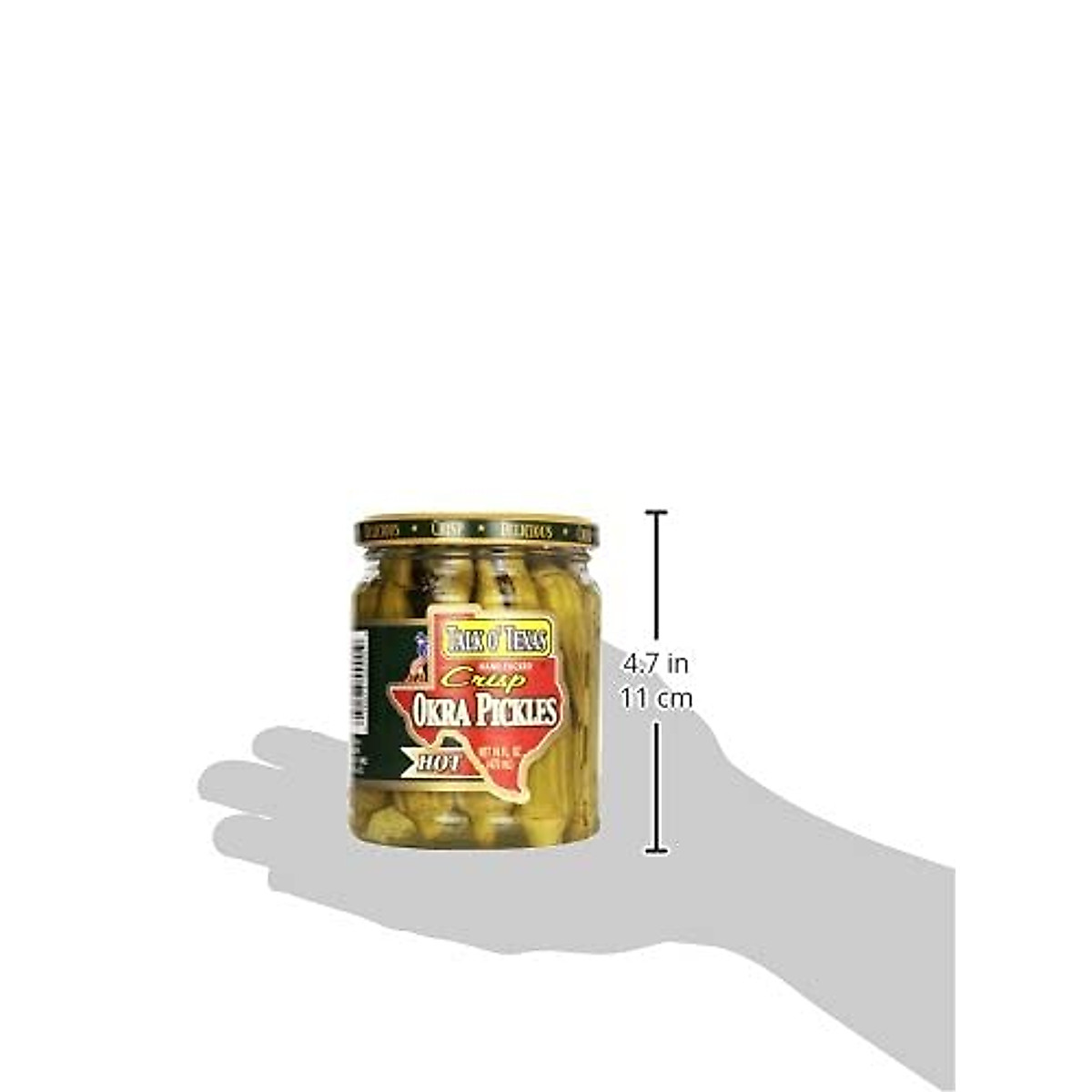 Talk O Texas Okra Pickles, Hot, 16 oz (Pack of 2)