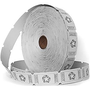 Raffle Tickets - Star Single Roll - Roll of 2000 Star Raffle Tickets (White)