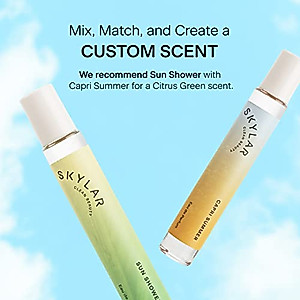 Skylar Sun Shower Eau de Parfum - Hypoallergenic & Clean Perfume for Women & Men, Vegan & Safe for Sensitive Skin - Woody Citrus Perfume with Notes of Lemon, Jasmine & Meadow Greens - 10mL /0.33 Fl oz